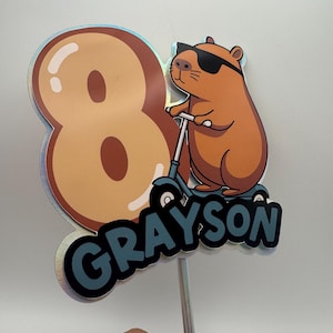 Personalized Capybara Cake Topper: Scooter Birthday Party Decoration - Etsy