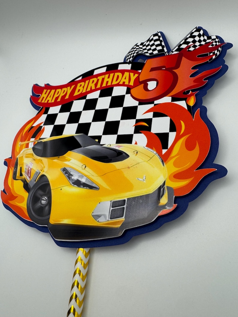 Personalized Racing Car Cake Topper: Speedway Birthday Party Decor - Etsy