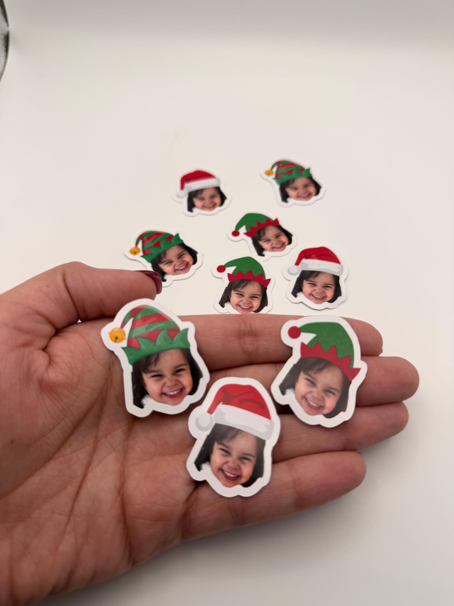 Personalized Christmas Face Confetti: Santa & Elf Hat Holiday Decor ...