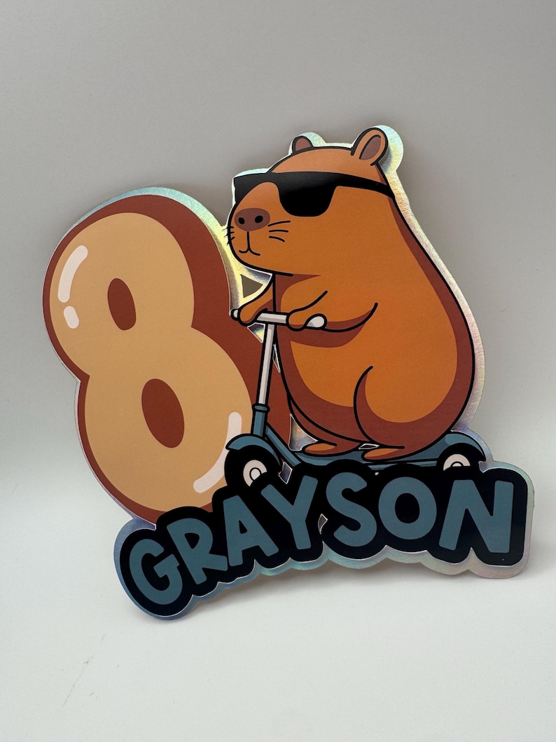 Personalized Capybara Cake Topper: Scooter Birthday Party Decoration - Etsy