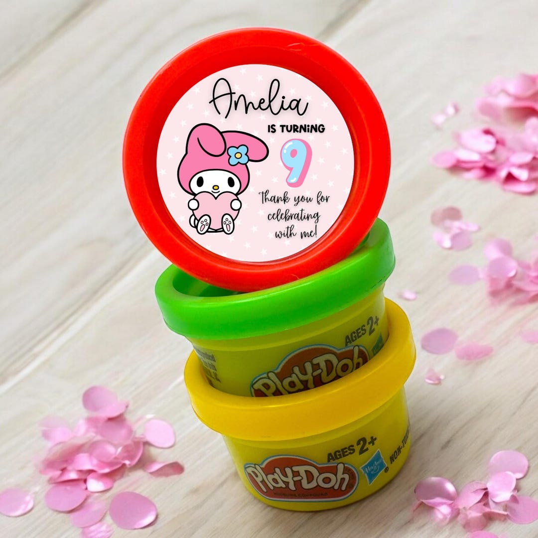 Custom My Melody Birthday Stickers – Favor Labels | 30 per Page ...
