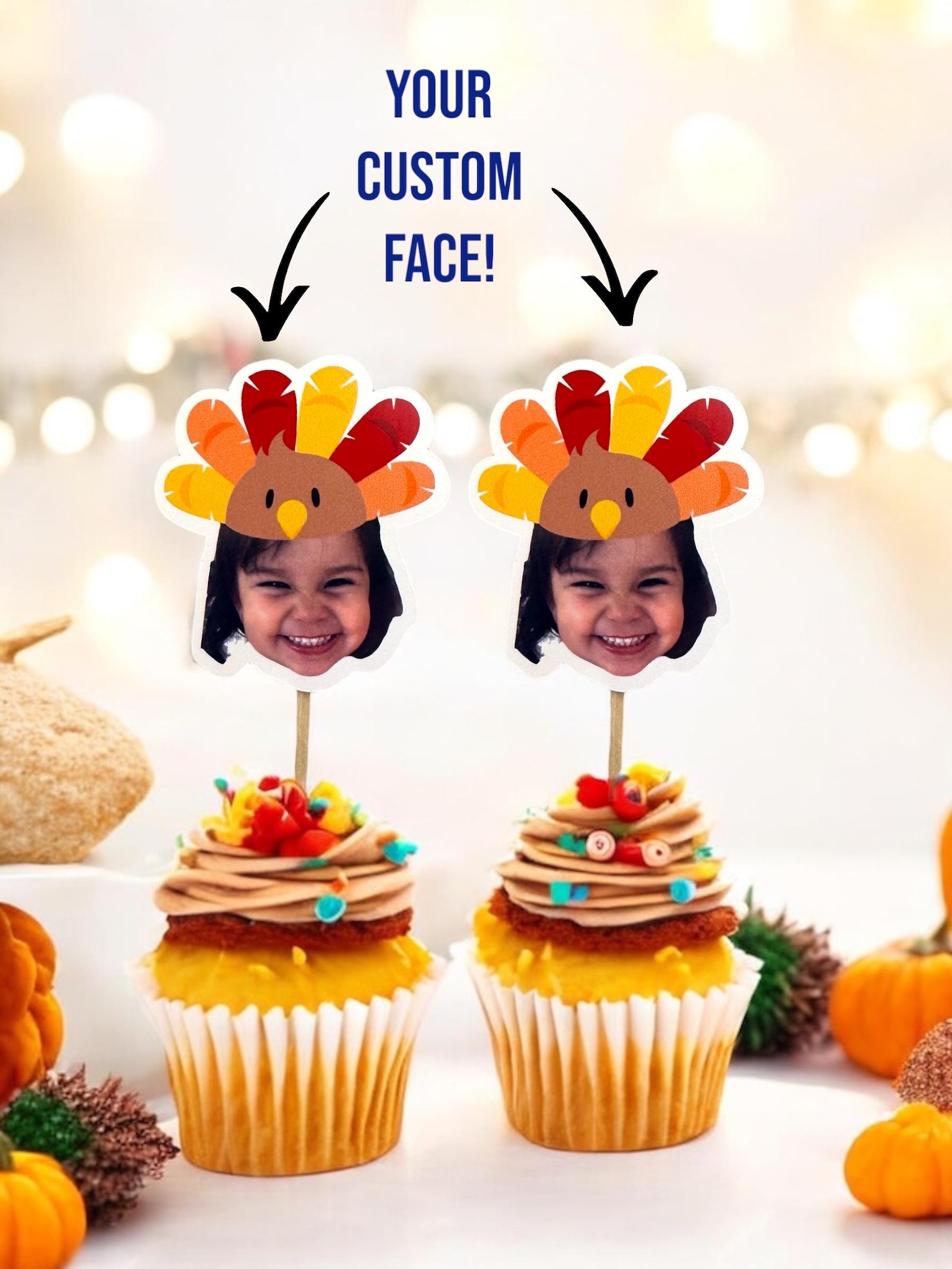 Fiesta Sombrero Custom Face Cupcake Toppers: Cinco De Mayo Party Decor ...