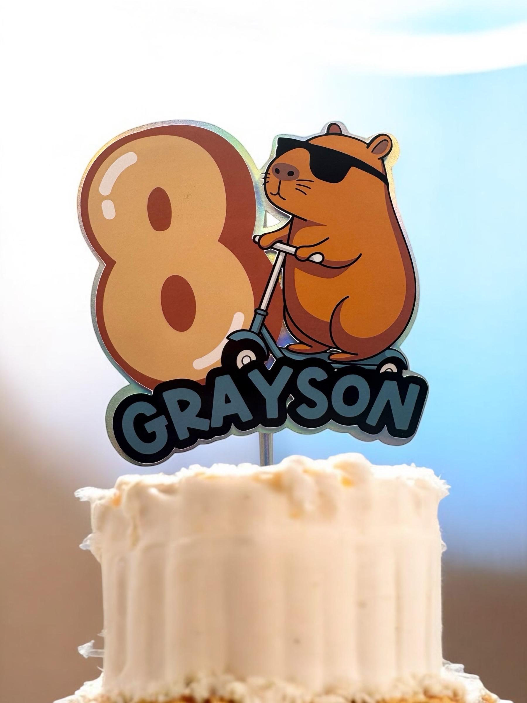 Personalized Capybara Cake Topper: Scooter Birthday Party Decoration - Etsy