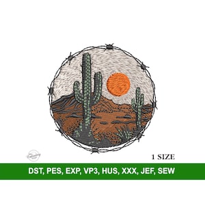 Western Desert Sunset Embroidery Machine Design File for Hats ...