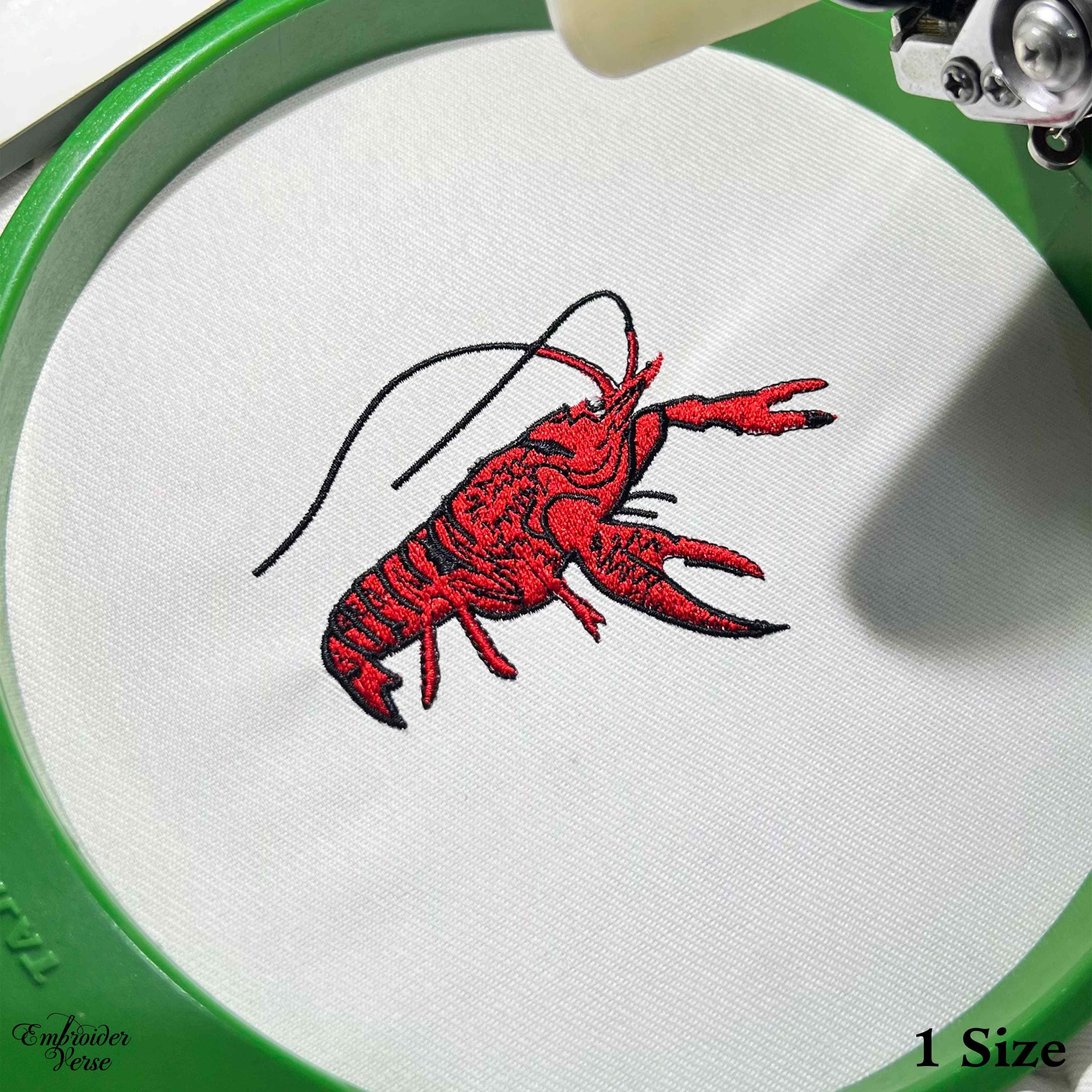 Crawfish Embroidery Machine Design File for Hats, Trendy Embroidery ...