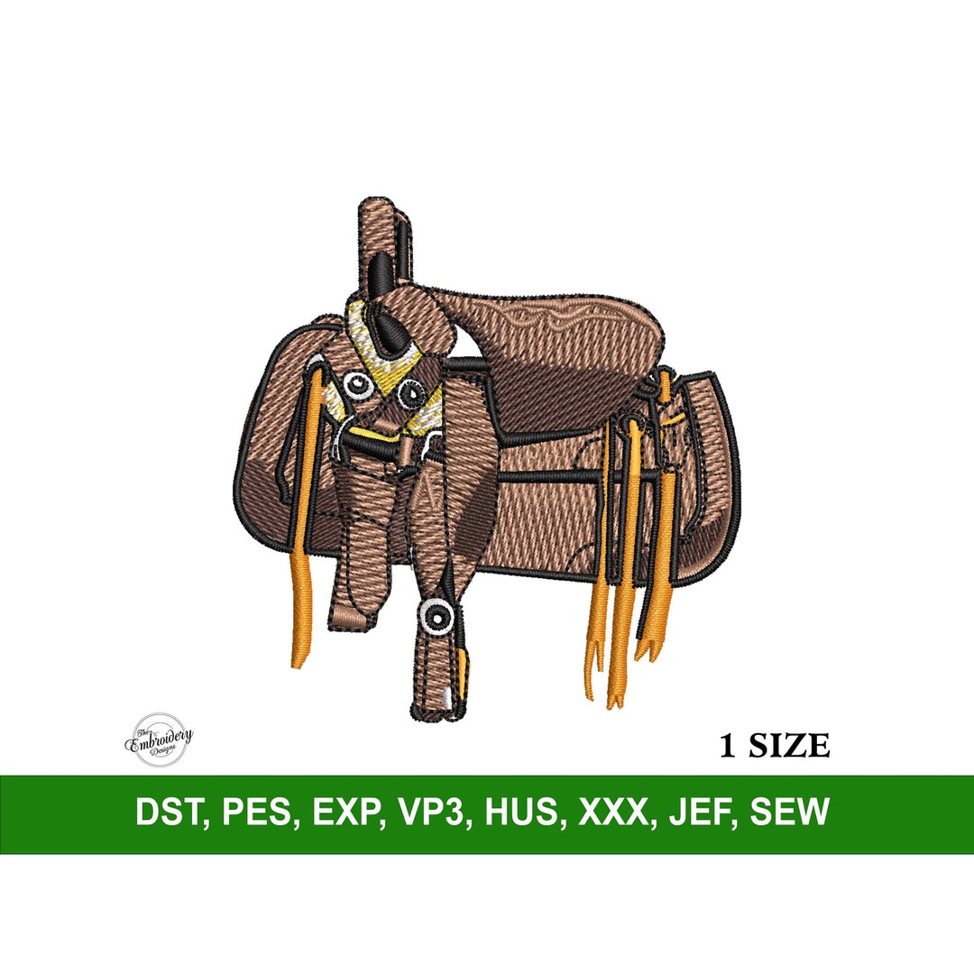 Charros Cowboy Horse Saddle Embroidery Machine Design File, Embroidery ...