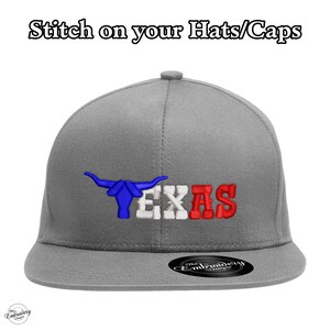 Texas Bull 3d Puff Raised Embroidery Machine Design File for Hats ...