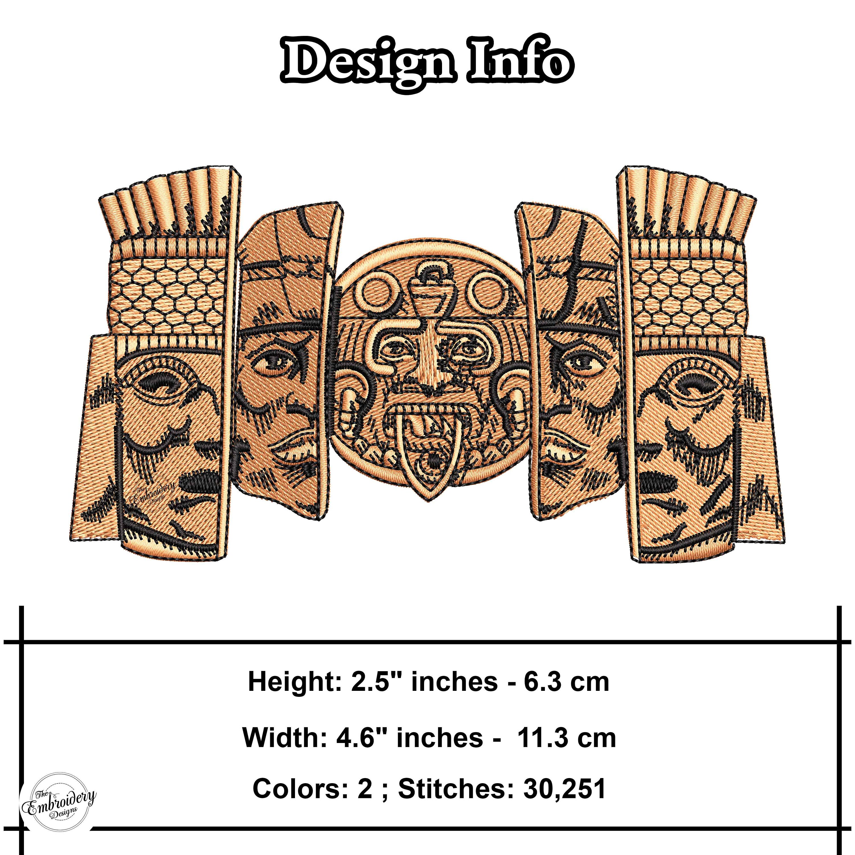 Aztec Mayan Faces Embroidery Design for Caps Embroidery Files - Etsy