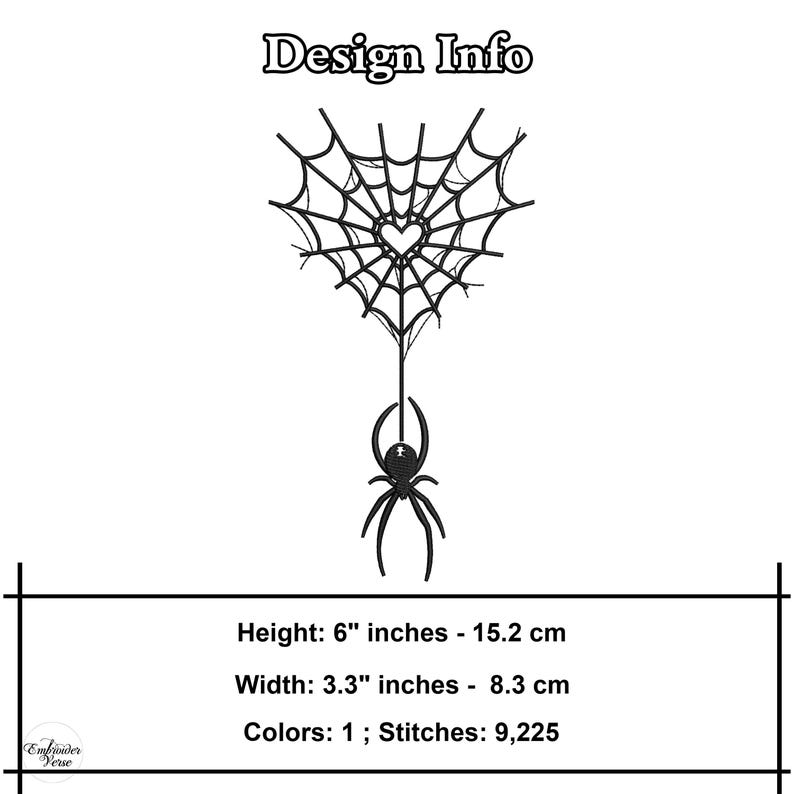 Heart Web Spider Machine Embroidery Designs File for Jackets, Trendy ...