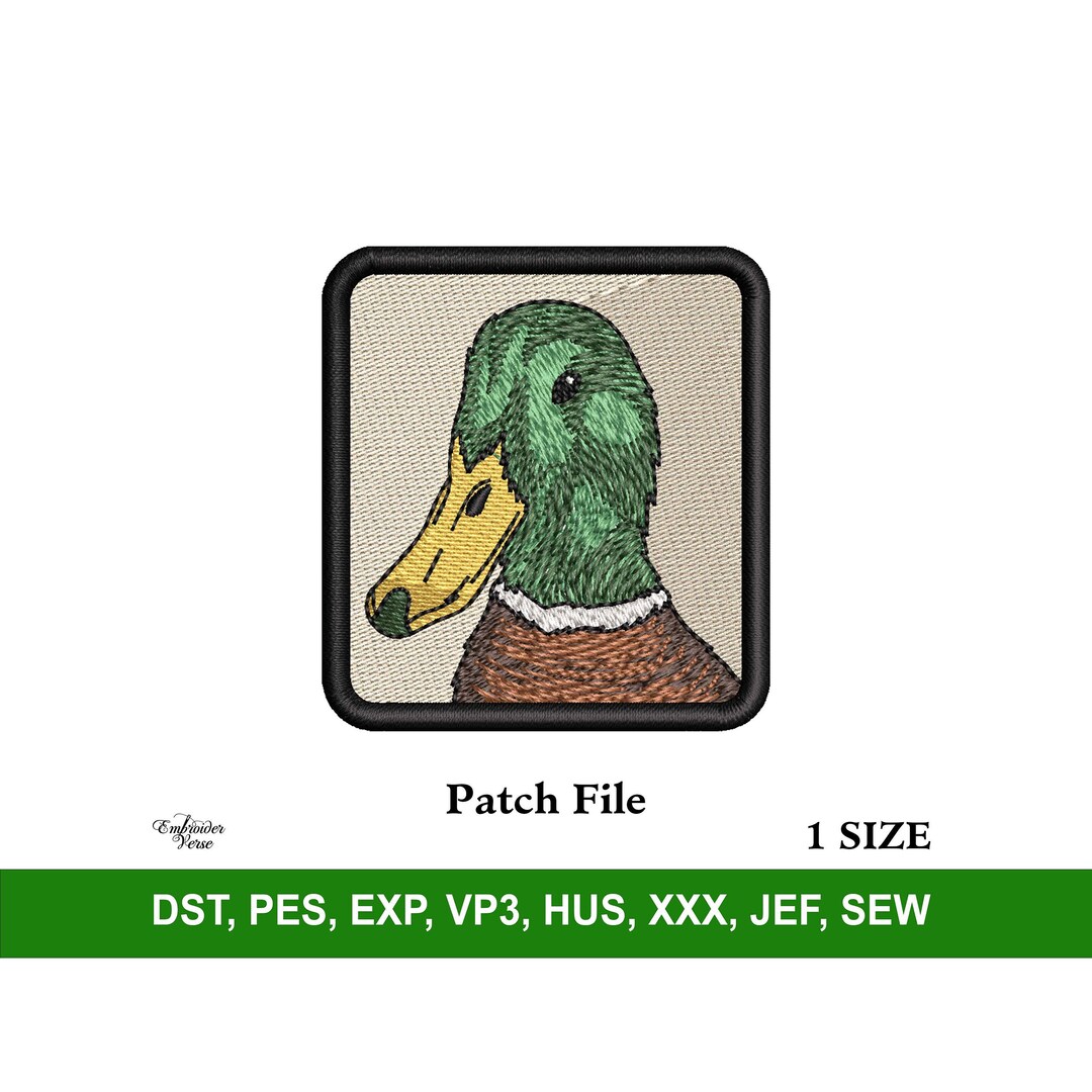 Mallard Duck Patch Embroidery Machine Design File for Hats, Trendy ...