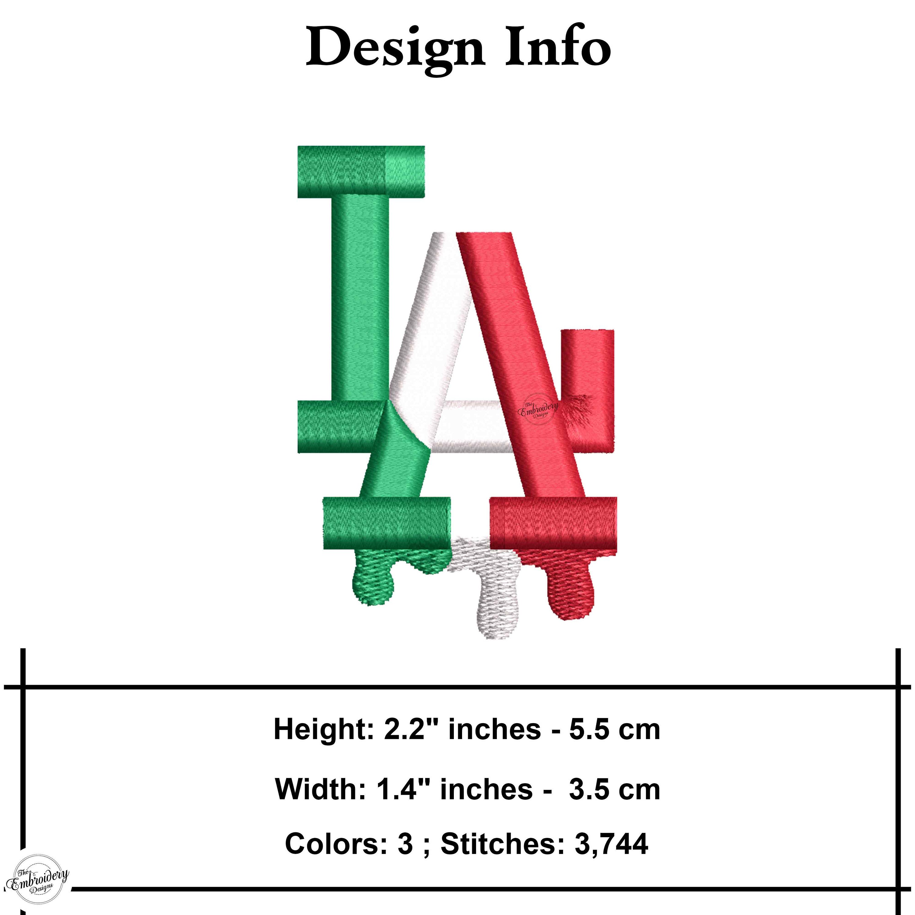 Los Angeles Mexican 3D Puff Raised Embroidery Machine Design File for ...