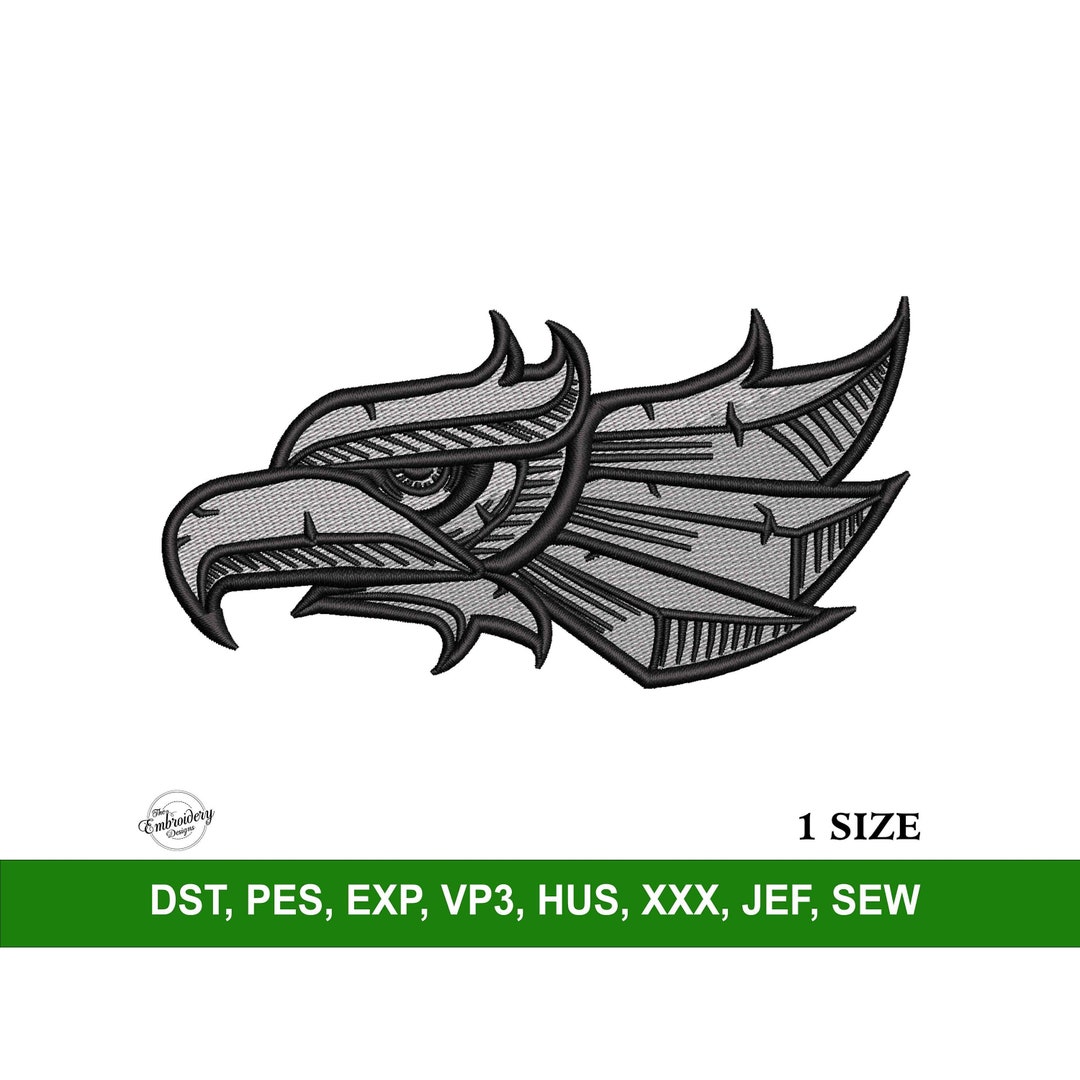 Aztec Eagle Tattoo Machine Embroidery Design File for Hats, Embroidery ...