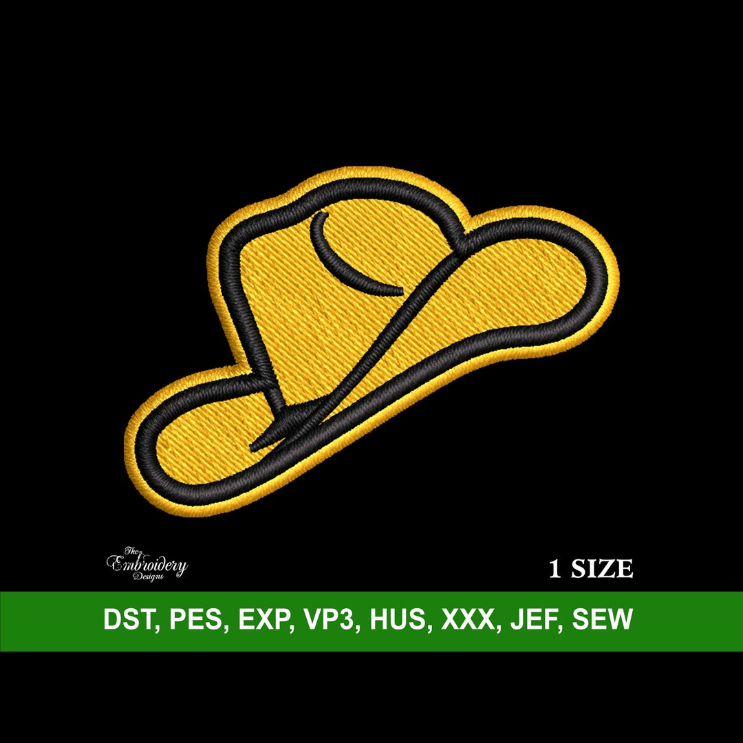 Cowboy Hat Embroidery Machine Design File for Hats, Embroidery Designs ...