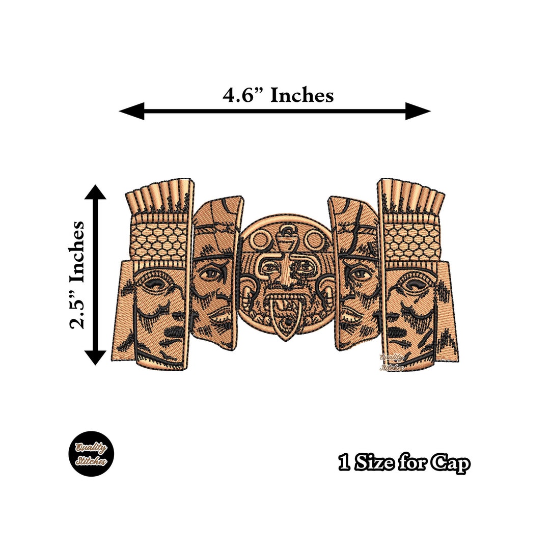 Aztec Mayan Faces Embroidery Design for Caps Embroidery Files - Etsy