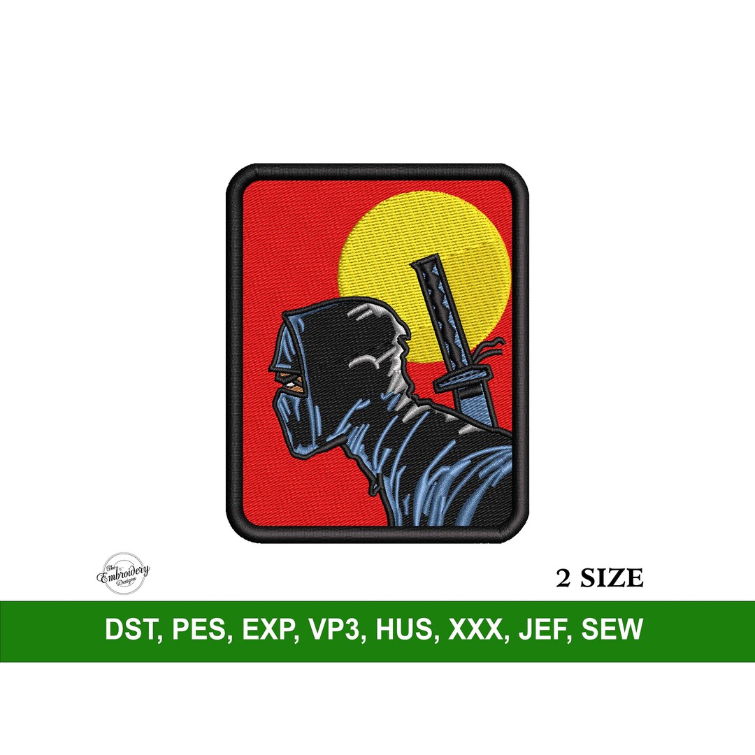 Ninja Patch Embroidery Machine Design File for Hats, Trendy Embroidery ...