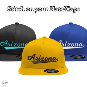 Arizona 3D Puff Raised Embroidery Design File for Hats, Embroidery ...