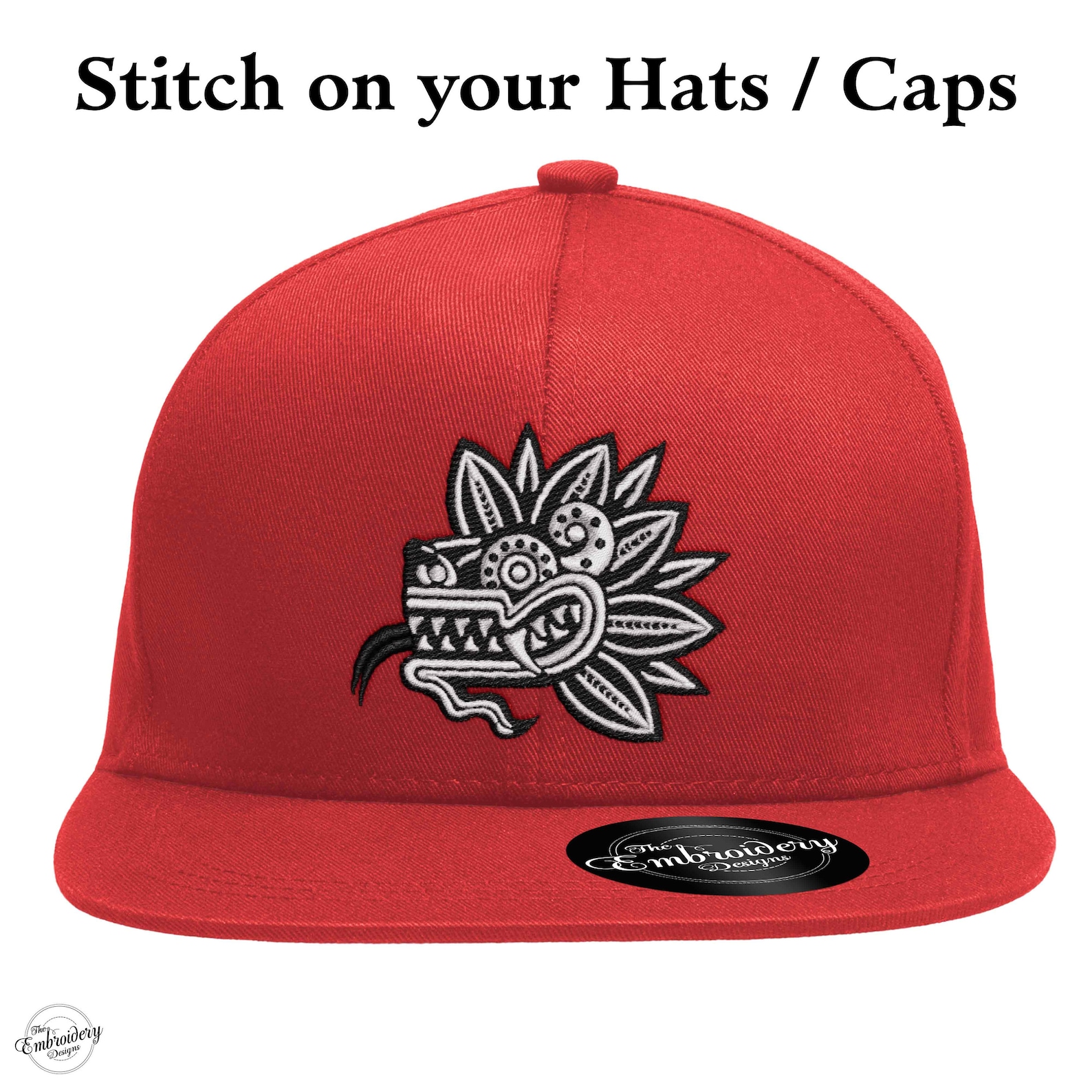 Quetzalcoatl Aztec Mayan Machine Embroidery Design File for Hats ...