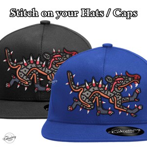 Cipactli Aztec Dragon Machine Embroidery Design File for Hats, Trendy ...