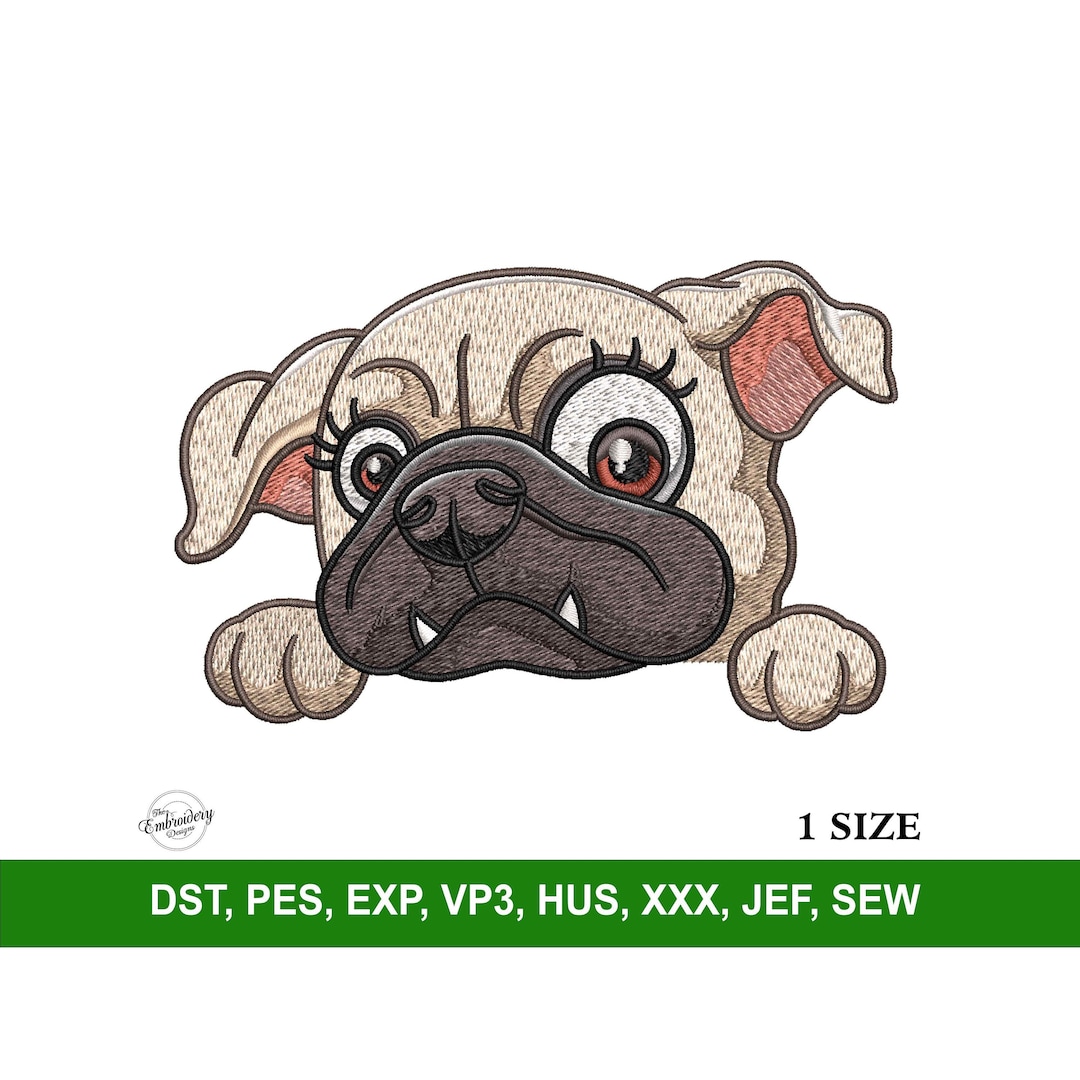 Bulldog Machine Embroidery Design File for Hat, Hund Stickdate ...