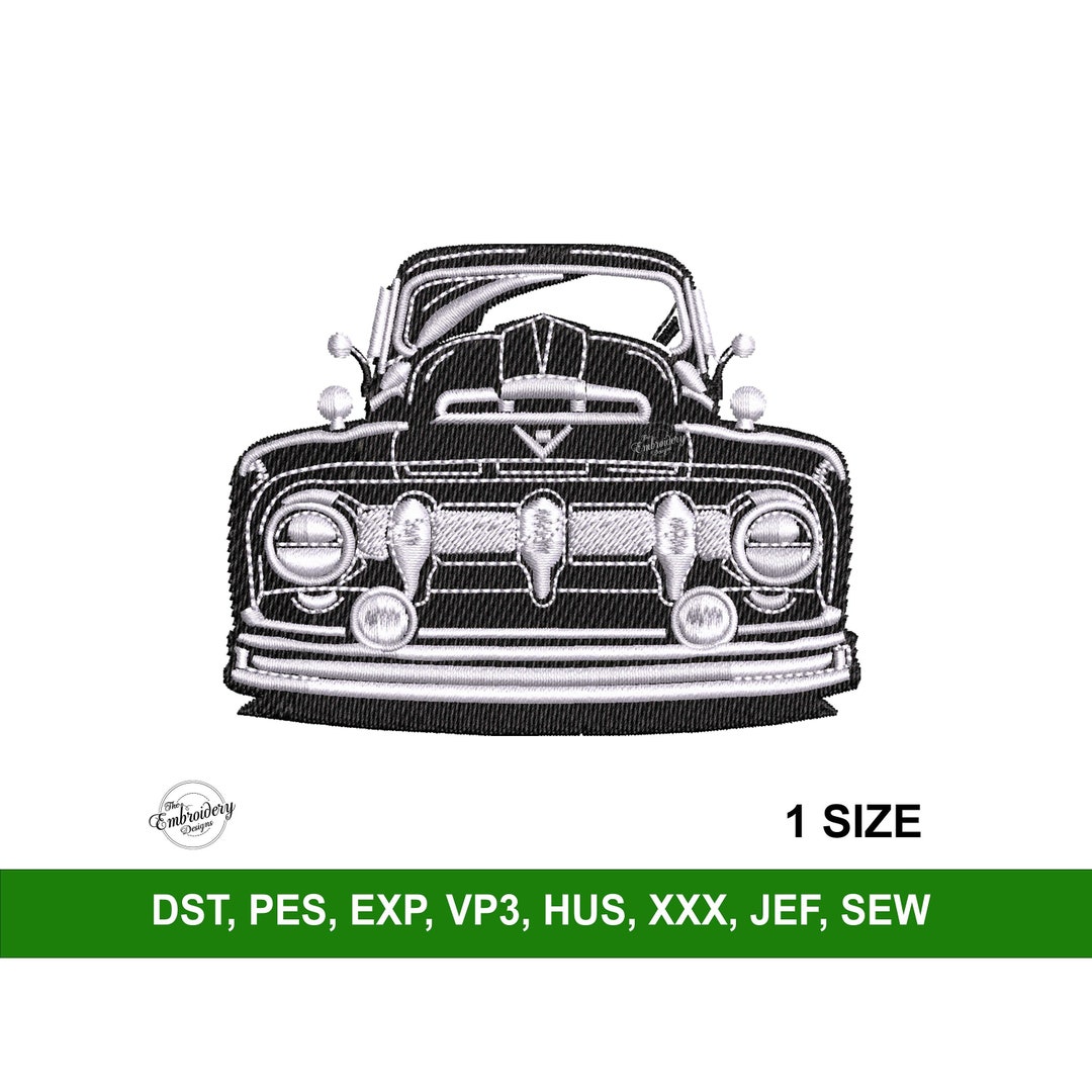 Classic Car Machine Embroidery Design File Vehicle - Etsy
