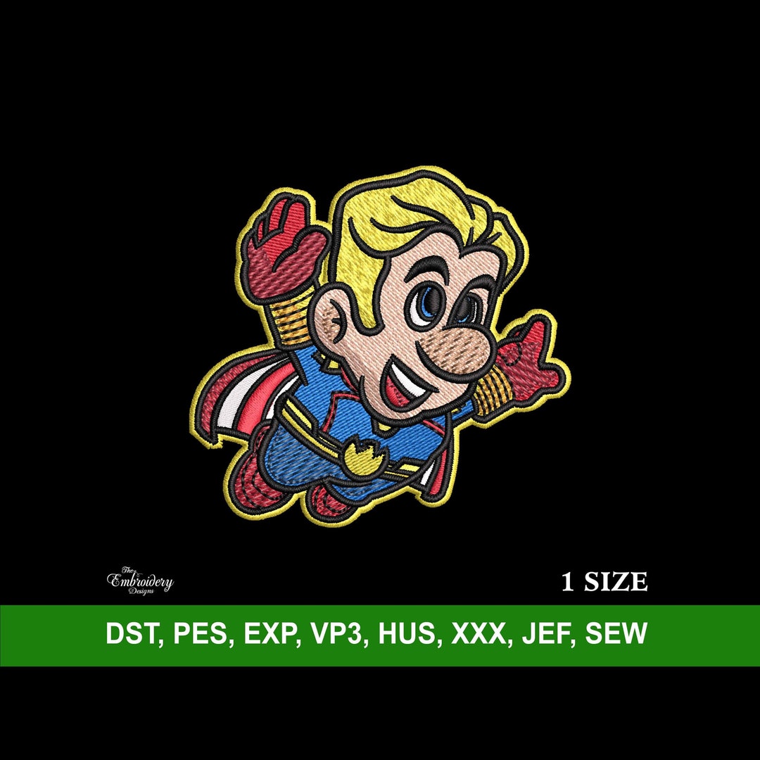 Superhero Cartoon Embroidery Design File for Hats, Embroidery Designs ...