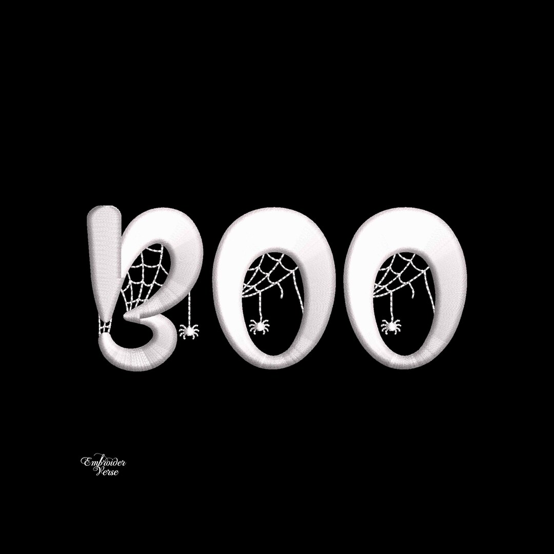 Boo Spider 3D Puff Machine Embroidery Designs File for Hats, Trendy ...