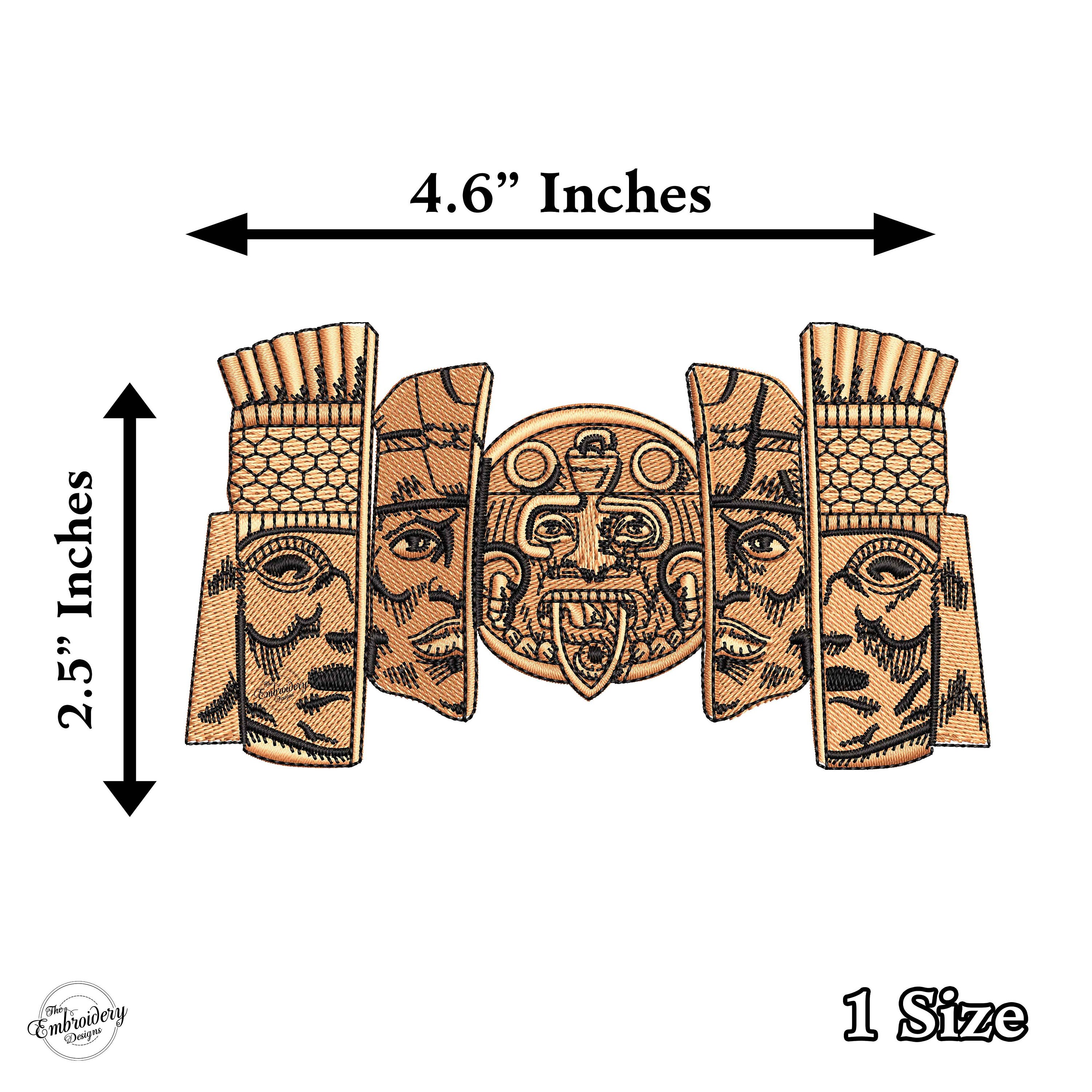 Aztec Mayan Faces Embroidery Design for Caps Embroidery Files - Etsy