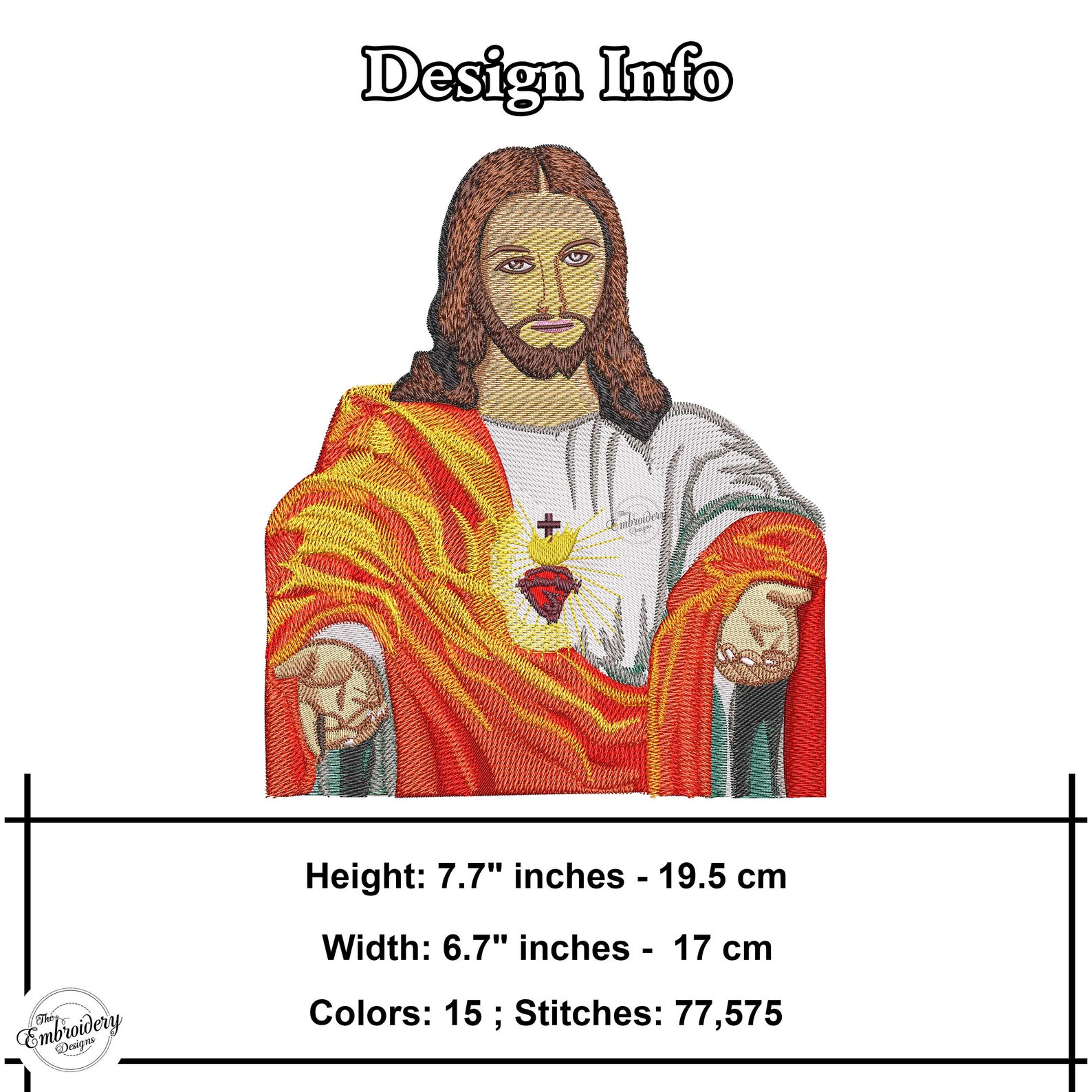 Jesus Embroidery Design File for Full Back Size, Religious Embroidery ...
