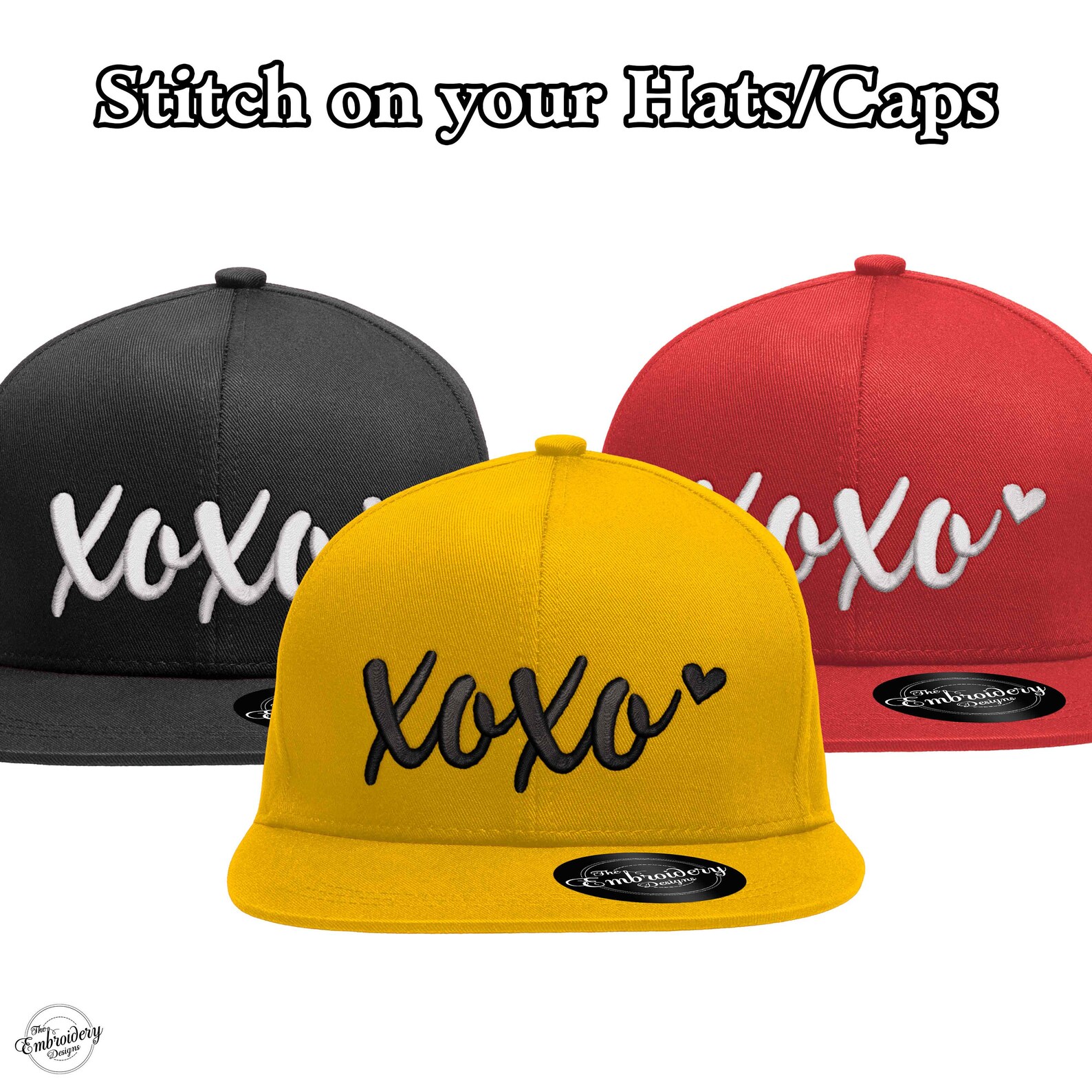 Xoxo Raised 3D Puff Machine Embroidery Design File for Hat, Embroidery ...