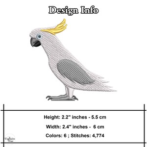 Cockatiel Embroidery Design File for Hats, Embroidery Designs Trendy ...