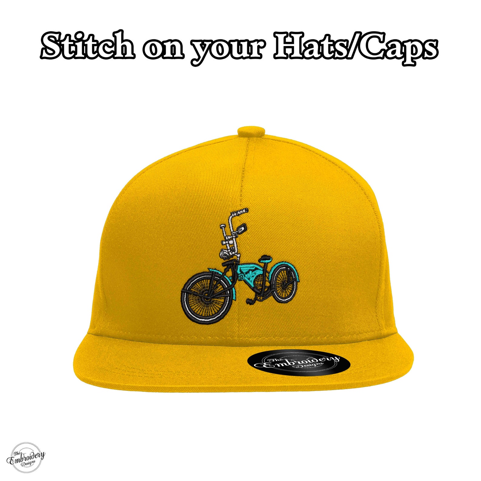 Chicano Cycle Embroidery Machine Design File for Hats, Embroidery ...