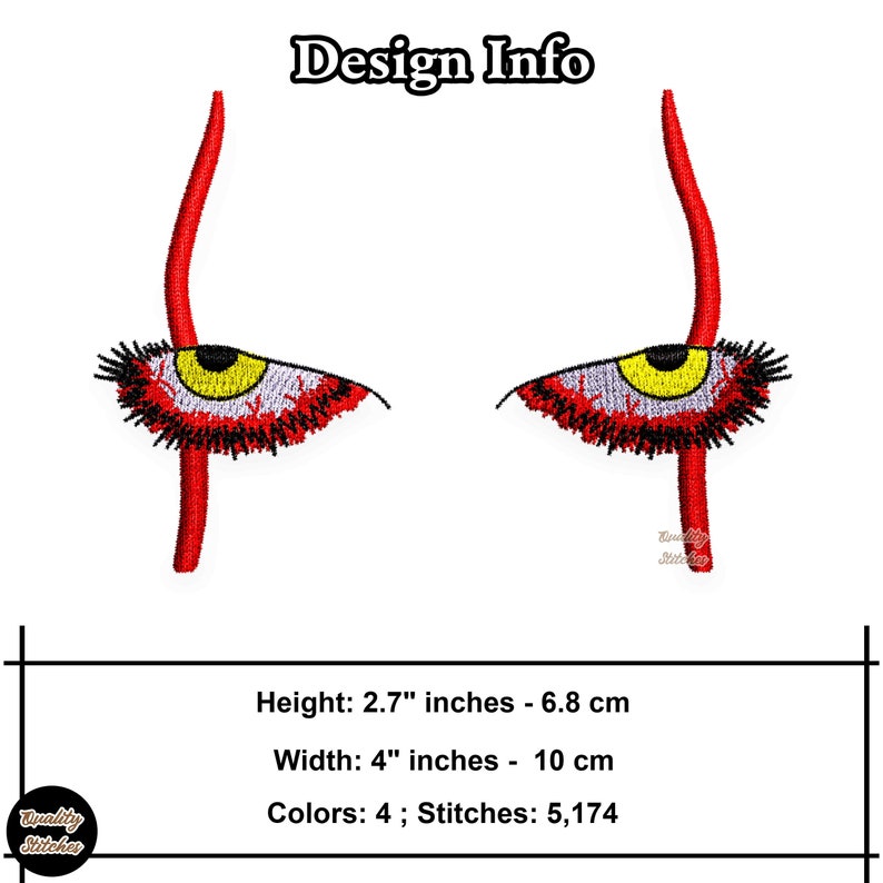 Clown Bloody Eyes Machine Embroidery Design for Caps - Etsy