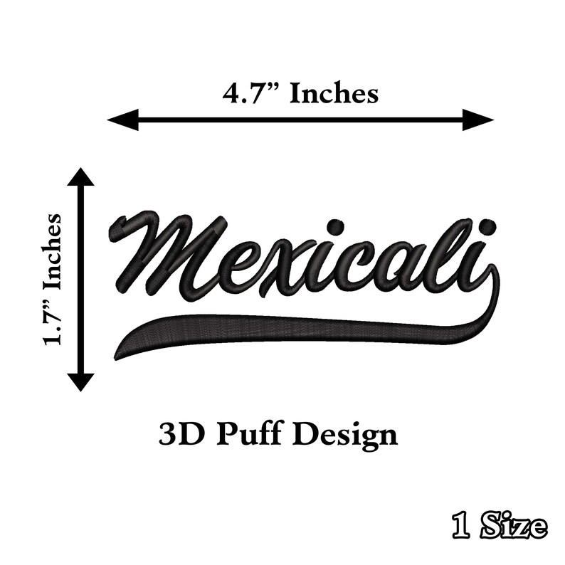 Mexicali 3D Puff Machine Embroidery Design File for Hat, Raised Embroidery, Trendy Embroidery ...