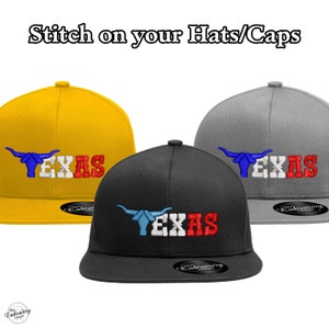 Texas Bull 3d Puff Raised Embroidery Machine Design File for Hats ...