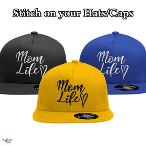 Mom Life Heart 3D Puff Raised Embroidery Machine Design File for Hats ...