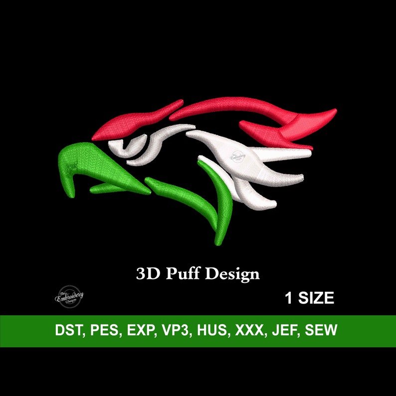 Mexican Eagle 3D Puff Machine Embroidery Design File for Hats - Etsy