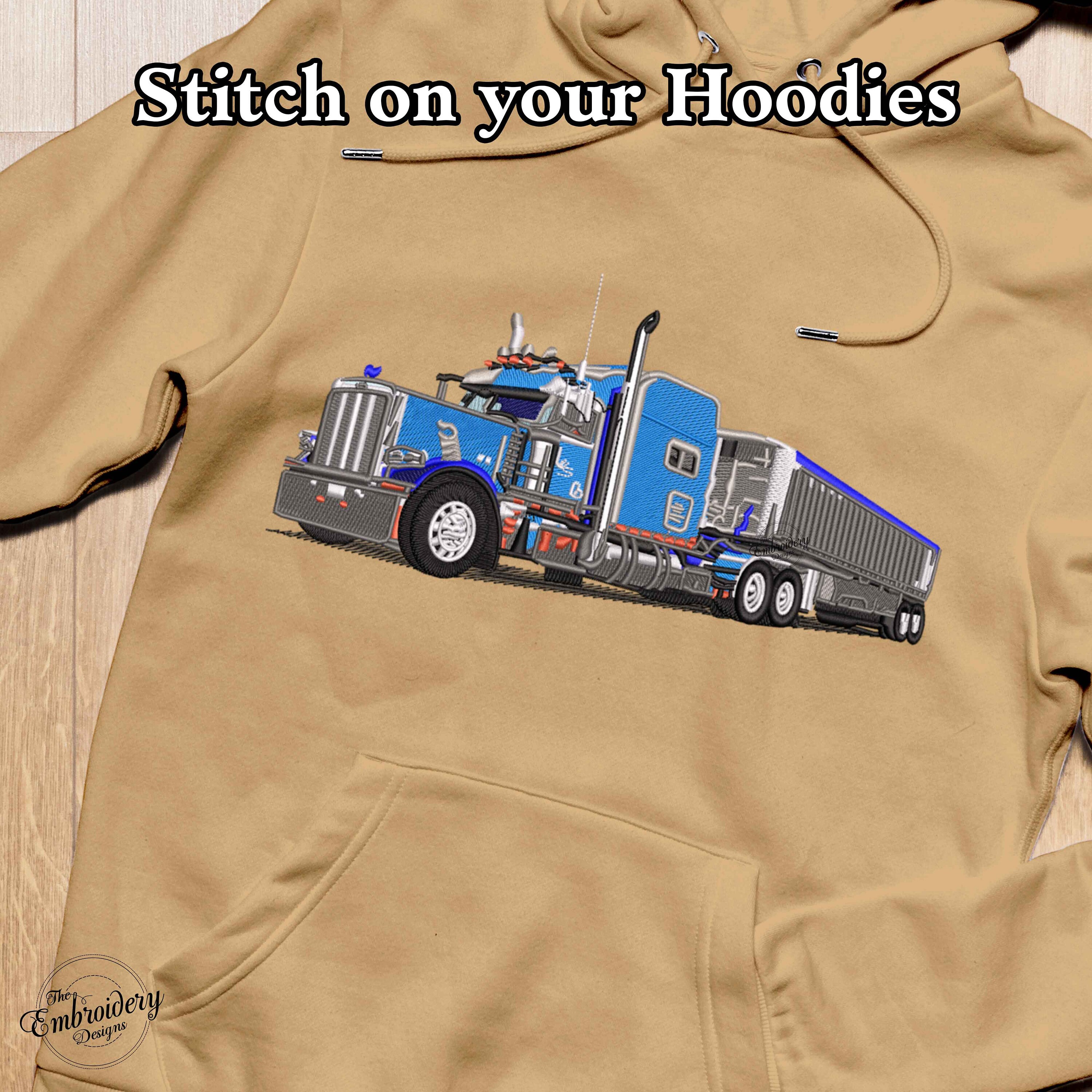 Truck Machine Embroidery Design File for Trucker Clothes - Etsy Australia