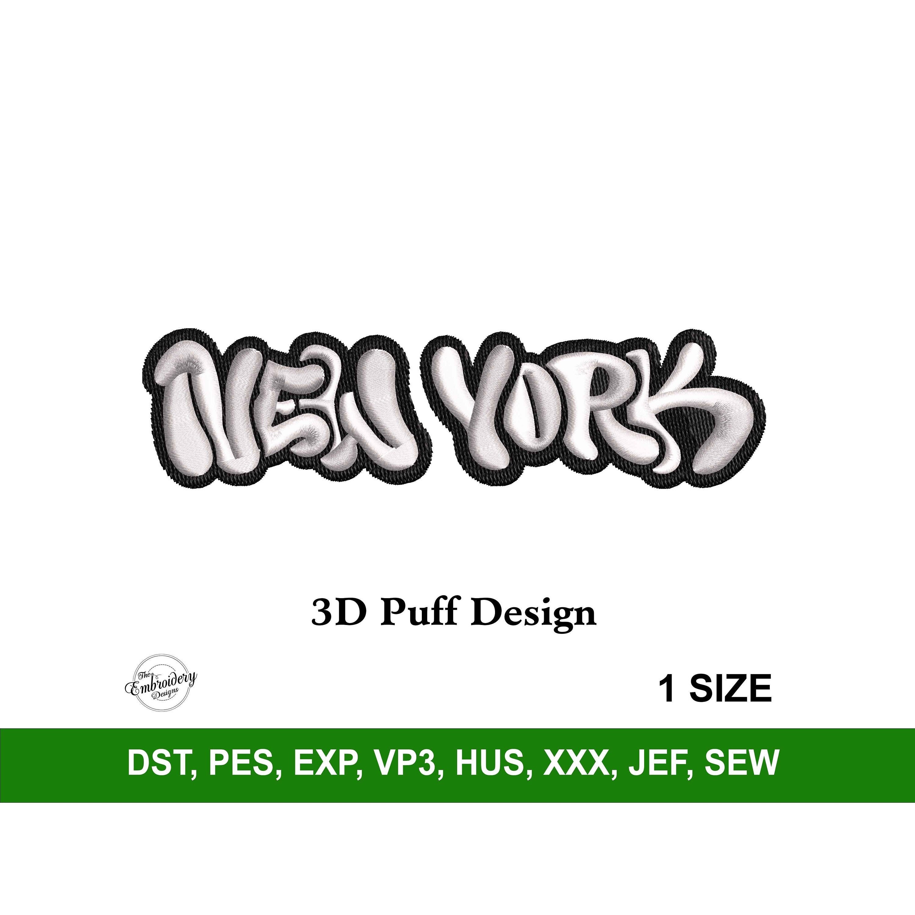New York City 3D Puff Machine Embroidery File for Hats, Embroidery ...