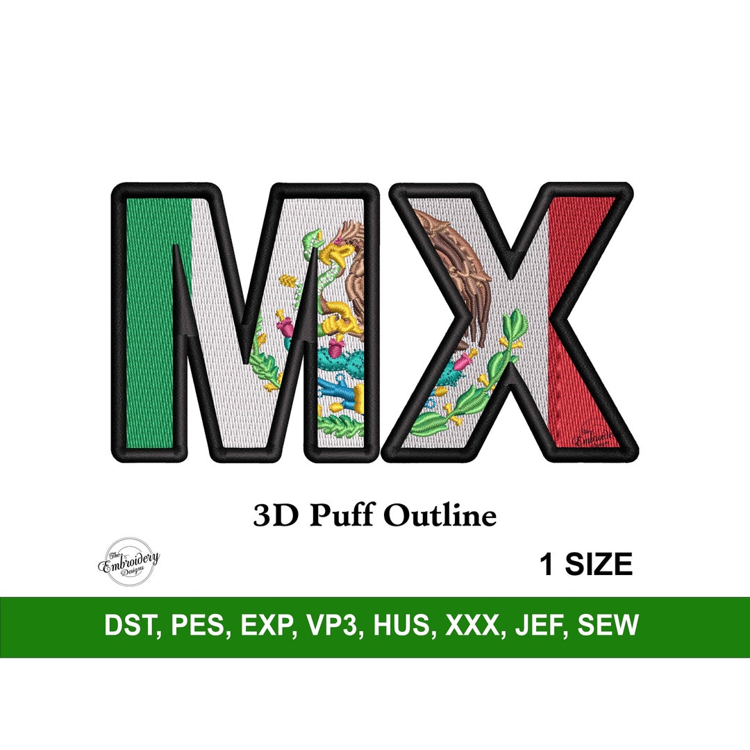 Mexico Embroidery Design for Hats, Embroidered Pattern, Embroidery ...