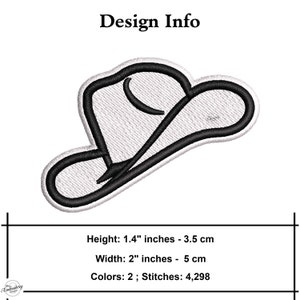 Cowboy Hat Embroidery Machine Design File for Hats, Embroidery Designs ...
