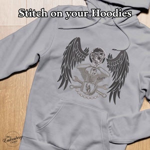 Biker Embroidery Design for Jacket, Embroidery Designs Trendy, Biker ...