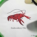 Crawfish Embroidery Machine Design File for Hats, Trendy Embroidery ...