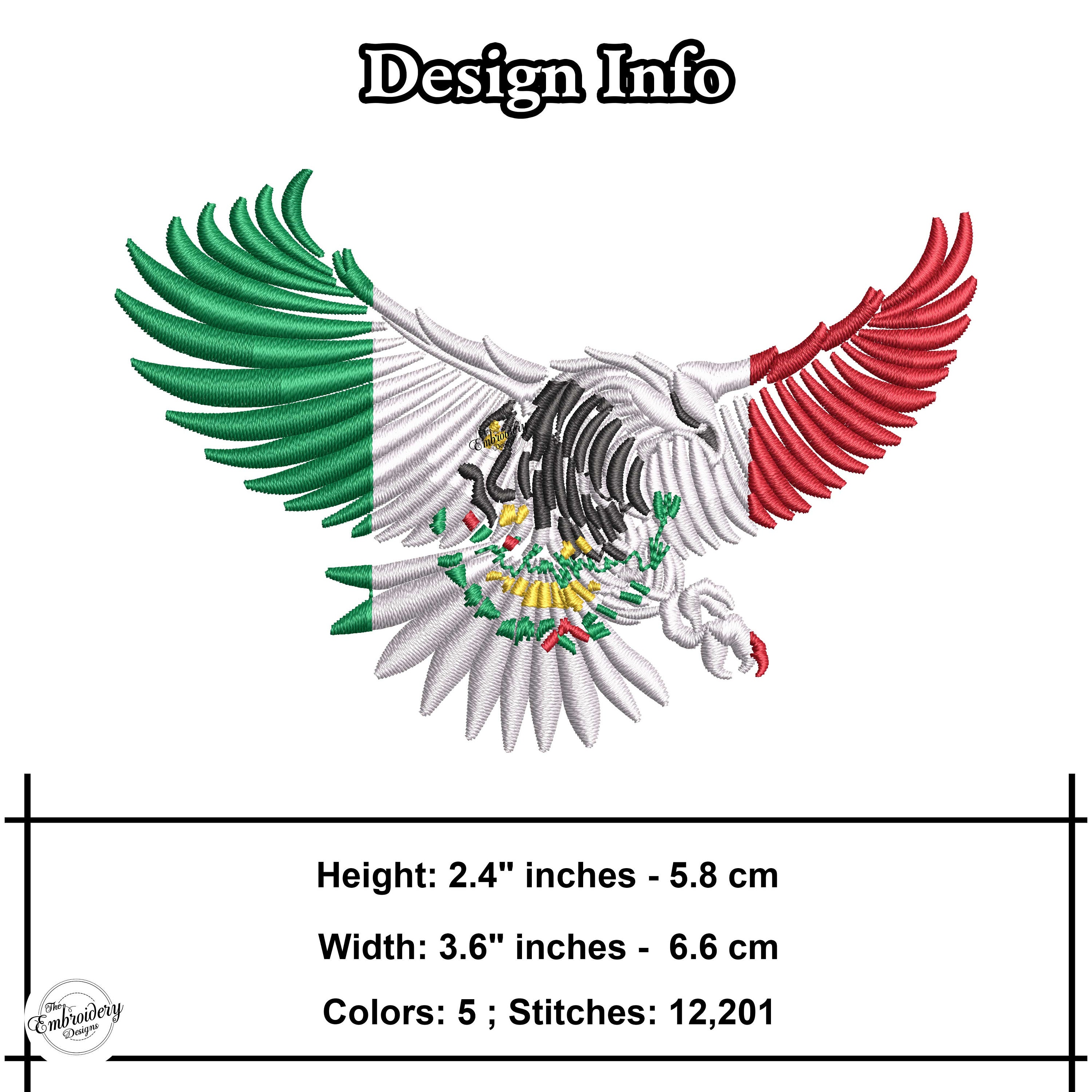 Mexican Eagle Embroidery Design for Hats Embroidery Designs - Etsy