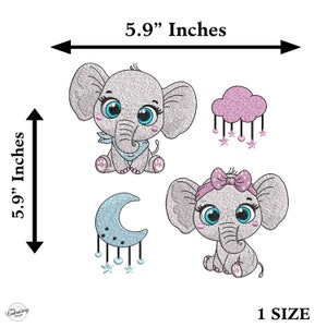 Cute Baby Elephant Machine Embroidery Design File for Hoodies and ...