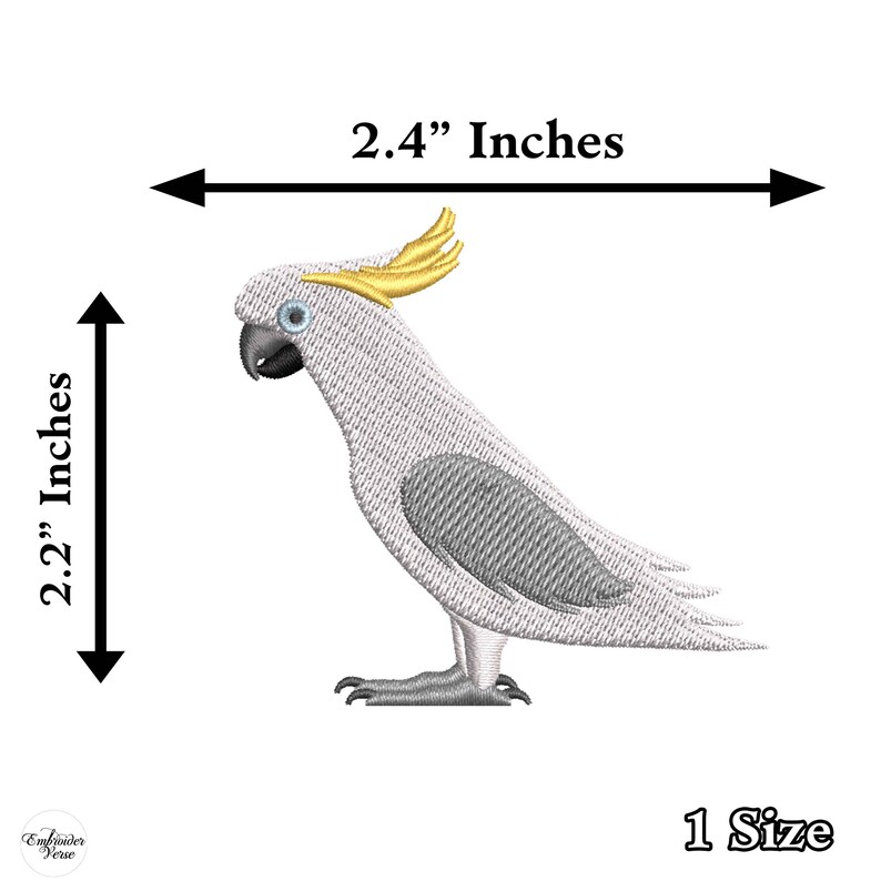 Cockatiel Embroidery Design File for Hats, Embroidery Designs Trendy ...