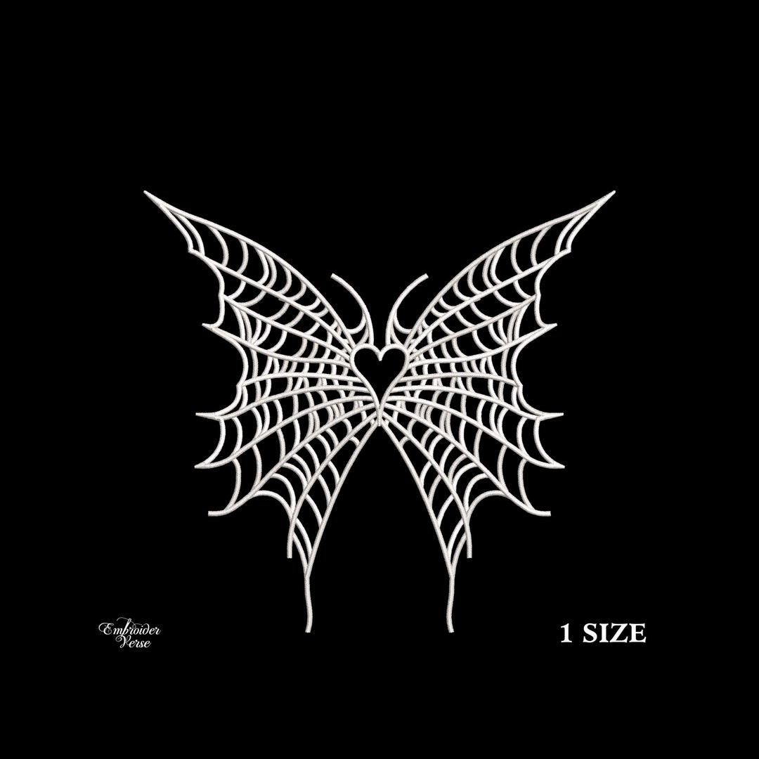 Web Heart Butterfly Machine Embroidery Designs File for Jackets, Trendy ...