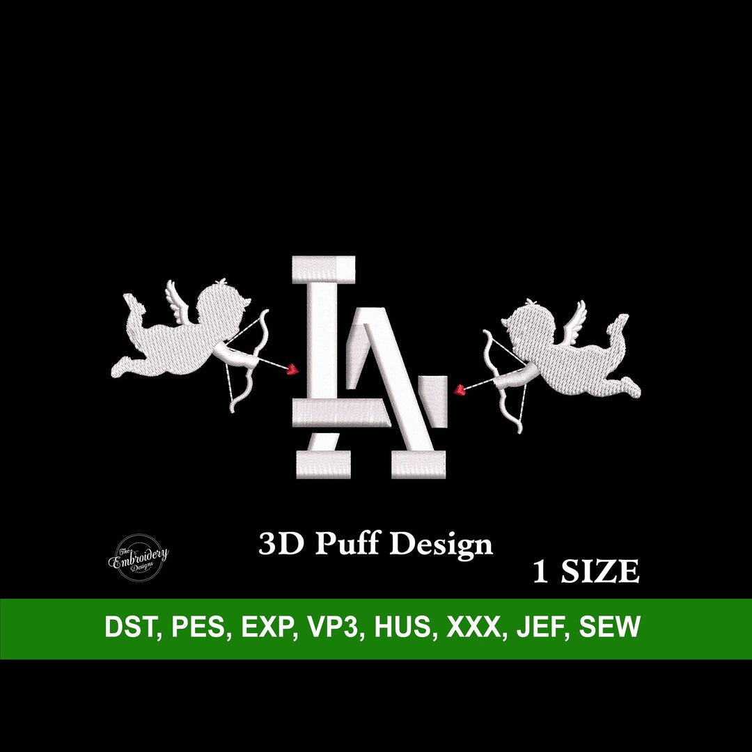 LA With Baby Angels 3D Puff Raised Embroidery Machine Design - Etsy