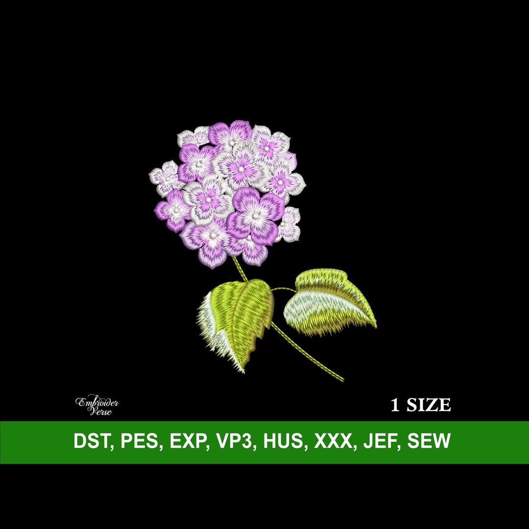 Purple Flower Embroidery Machine Design File for Hoodies, Trendy ...