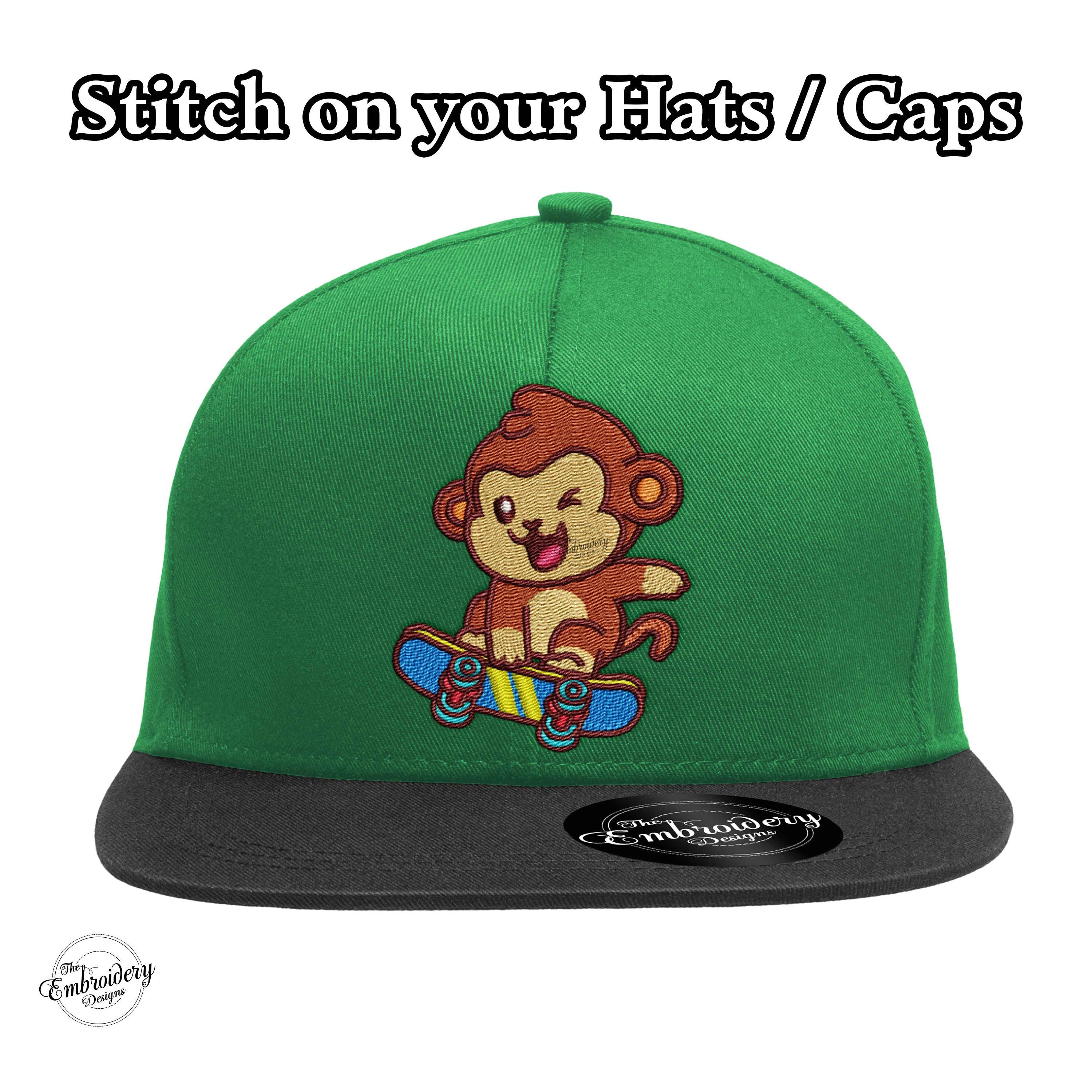 Baby Monkey Chimp Machine Embroidery Design File for Hats & - Etsy
