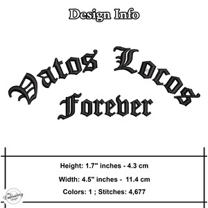 Vatos Locos Forever Embroidery Machine Design File for Hat, Embroidery ...
